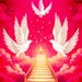 Stairs to Heaven Memorial Background: Blue Sky, Doves (PNG Download) - Etsy