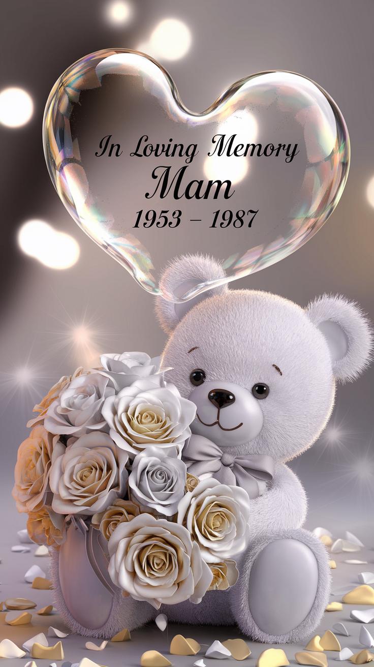 5 Sweet Teddy Bear Memorial Backgrounds for Remembrance - Digital ...