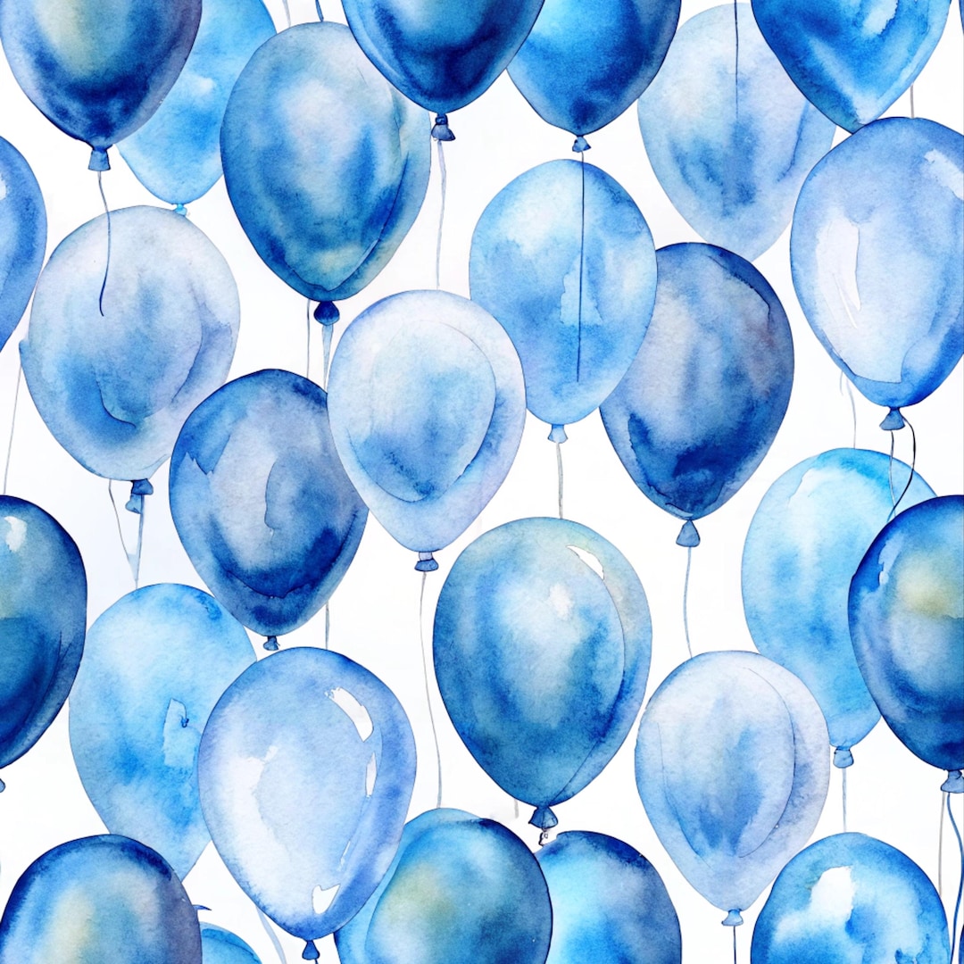 Blue Balloons Seamless Pattern: Birthday Invitation Backgrounds - Etsy