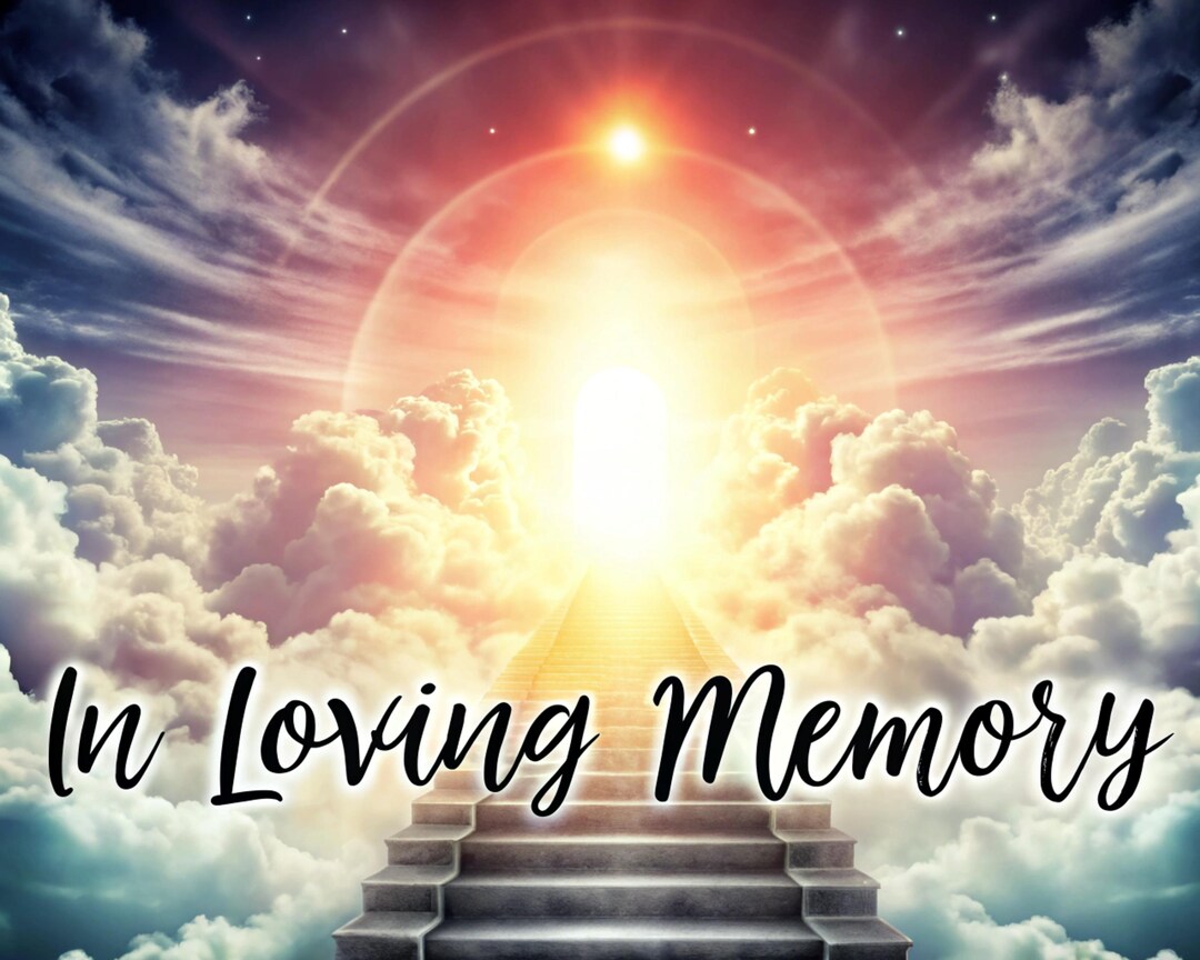 Memorial Heaven Background Template: Editable Design Bundle - Etsy