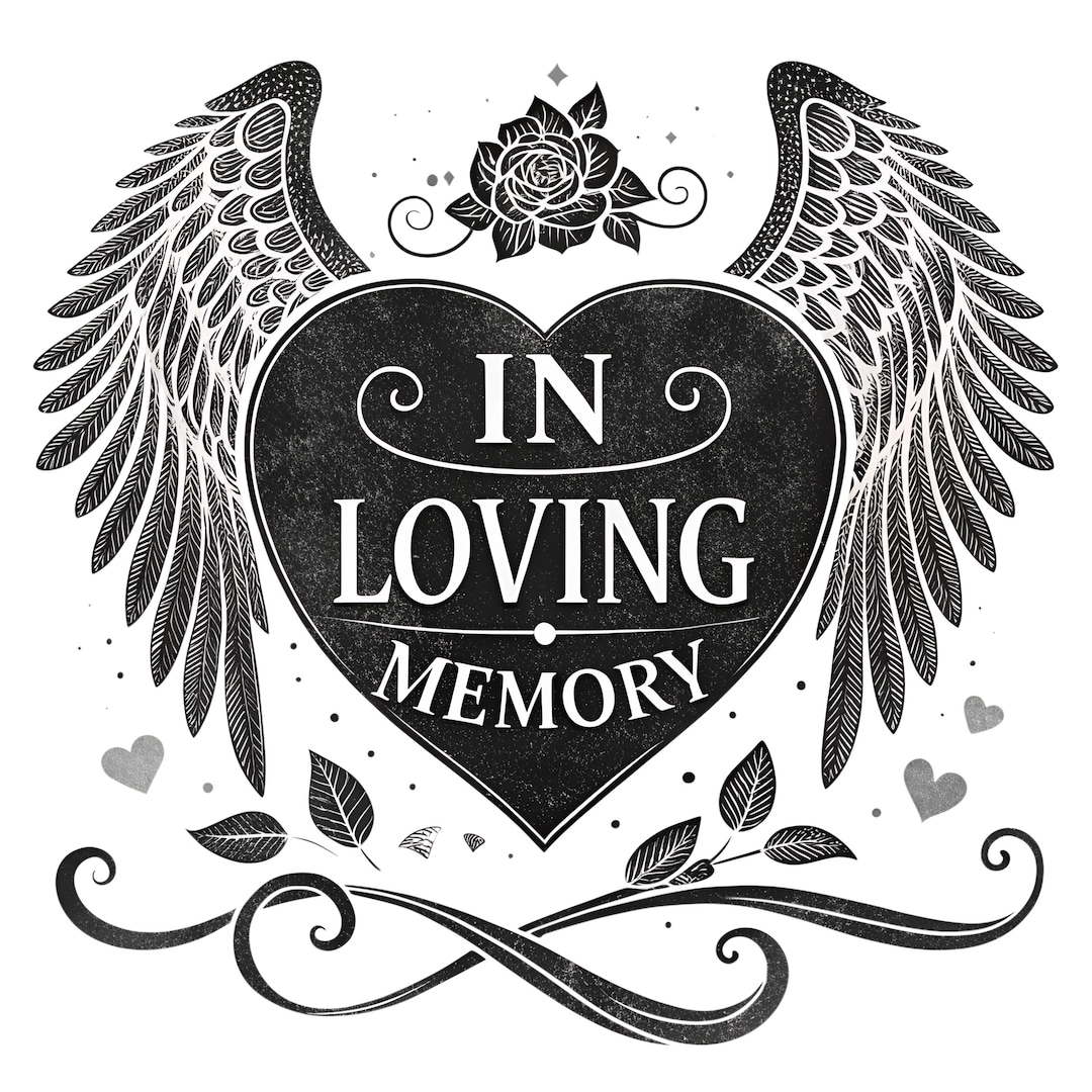 In Loving Memory PNG: Memorial Design With Heaven Background (digital ...