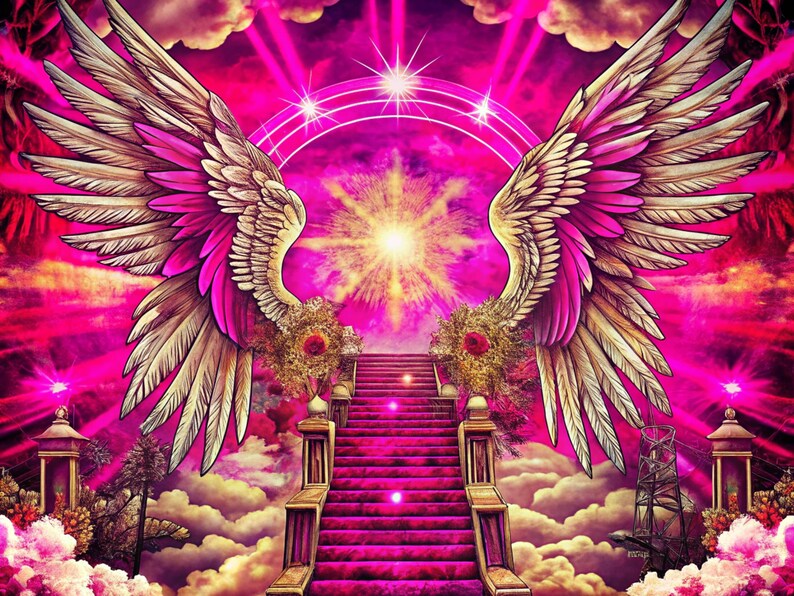 5 in Loving Memory PNG, 5 Memorial Background , Stairs to Heaven, Rest in Peace, Digital Files ...