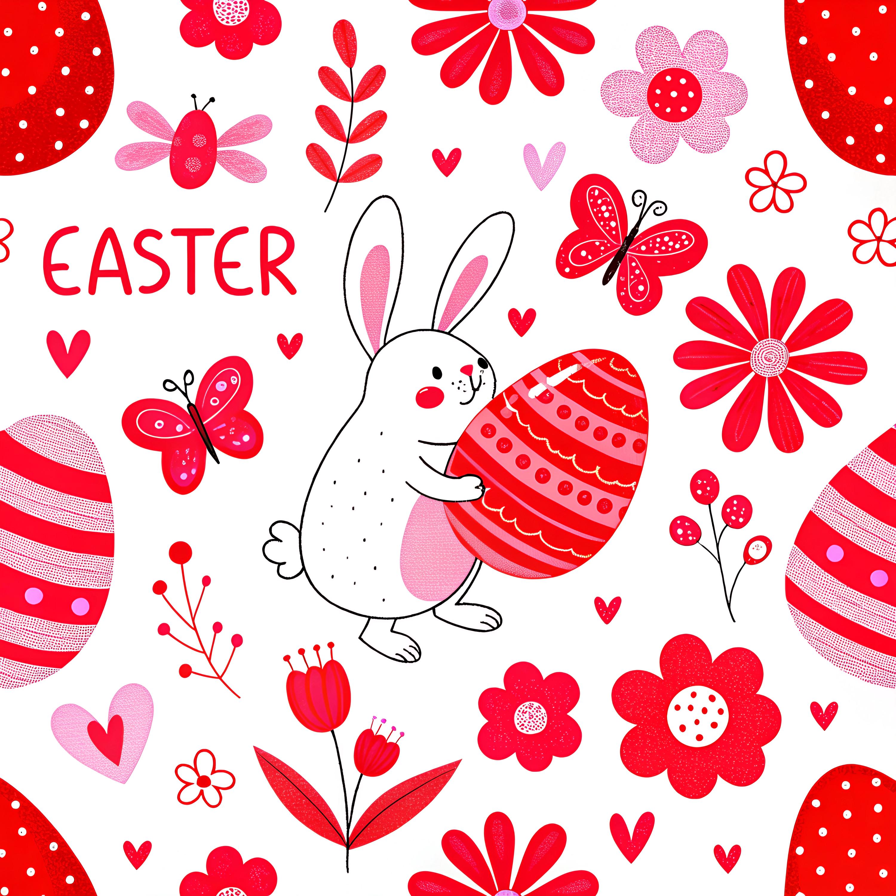 Playful Easter Digital Clipart – Set of 4 PNG Files – Bunny, Eggs ...