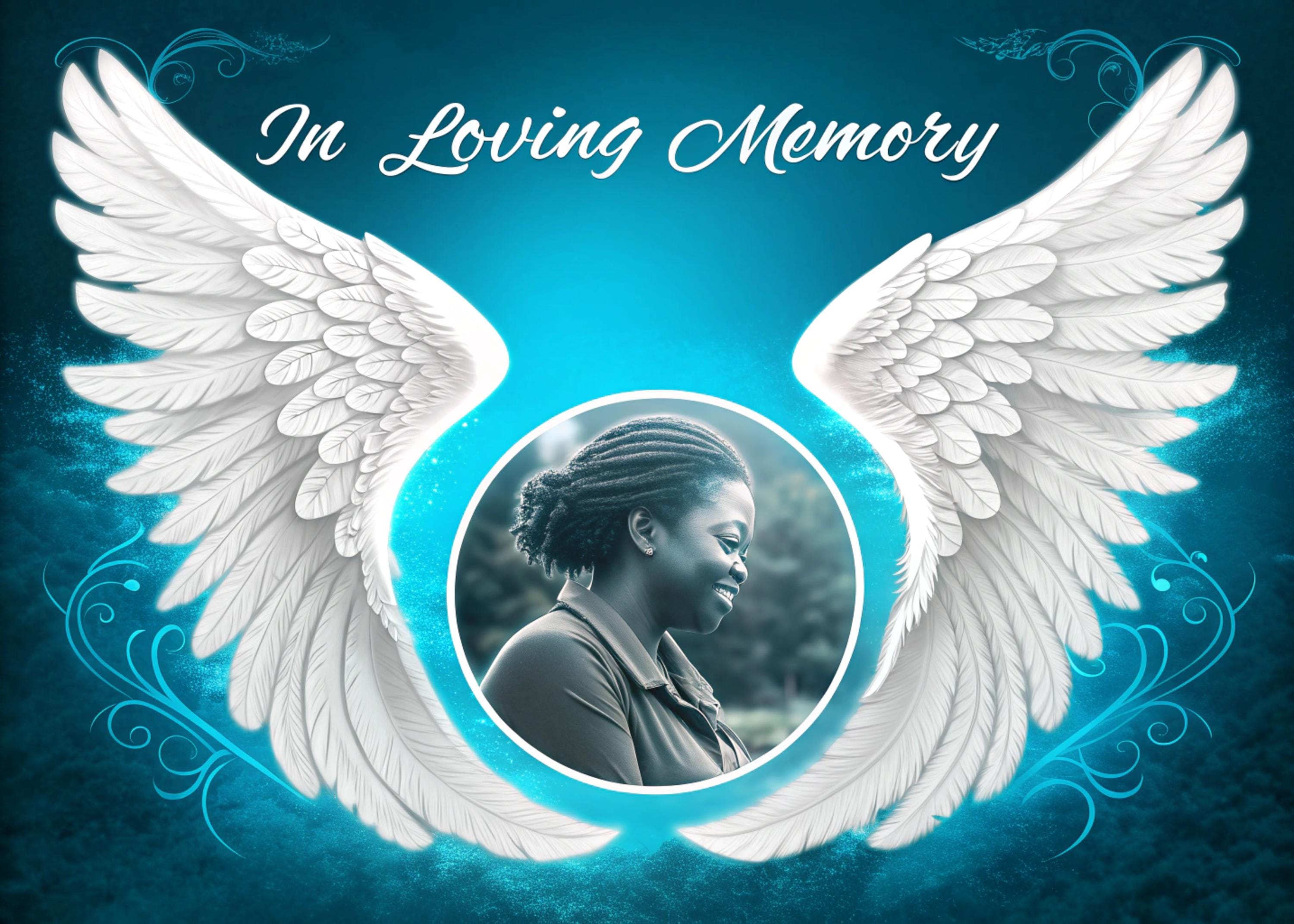 Memorial Photo Template: Angel Wings, Stairway to Heaven (canva ...