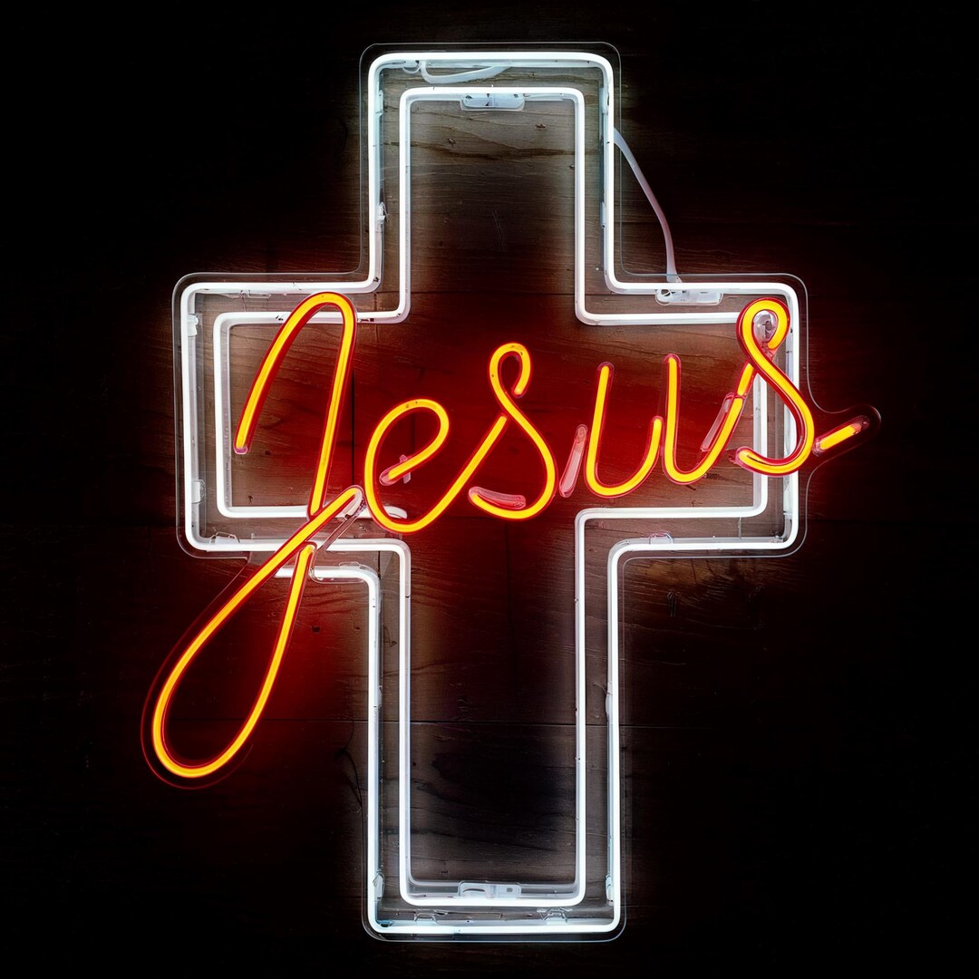 Jesus Neon Poster 1*1 Ratio Hige Quality , Digital Christian Art, , LDS ...