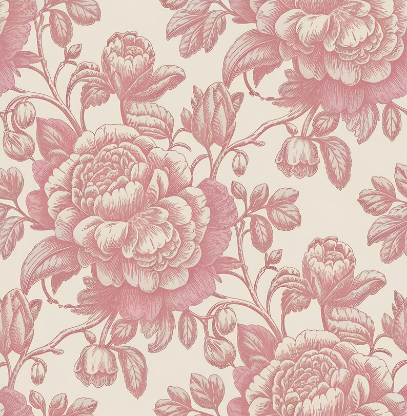 Dusty Rose Chinoiserie Floral Seamless Patterns-vintage Floral Patterns ...