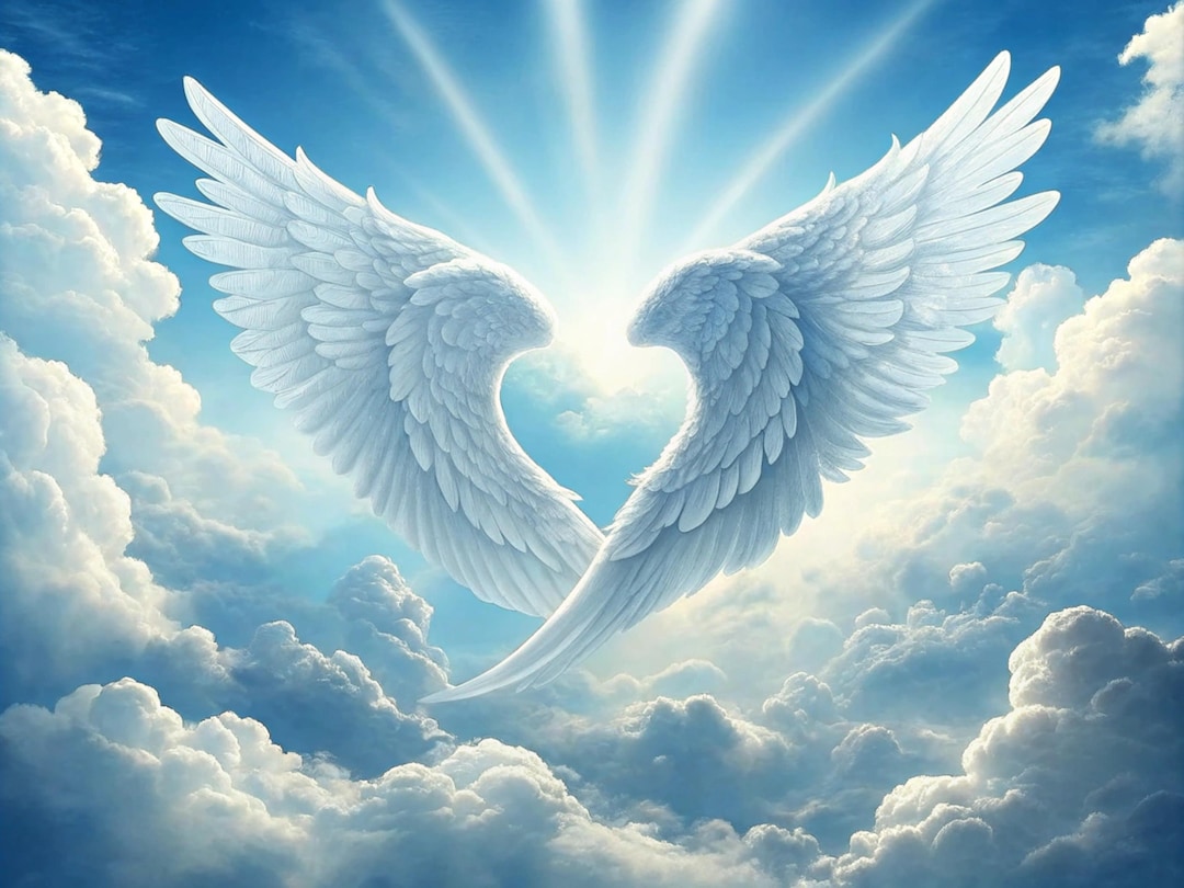 Memorial Heaven Background: Angel Wings, Rest in Peace (PNG Digital ...