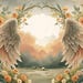 Memorial Heaven Background: Angel Wings, Sunflowers (PNG) - Etsy