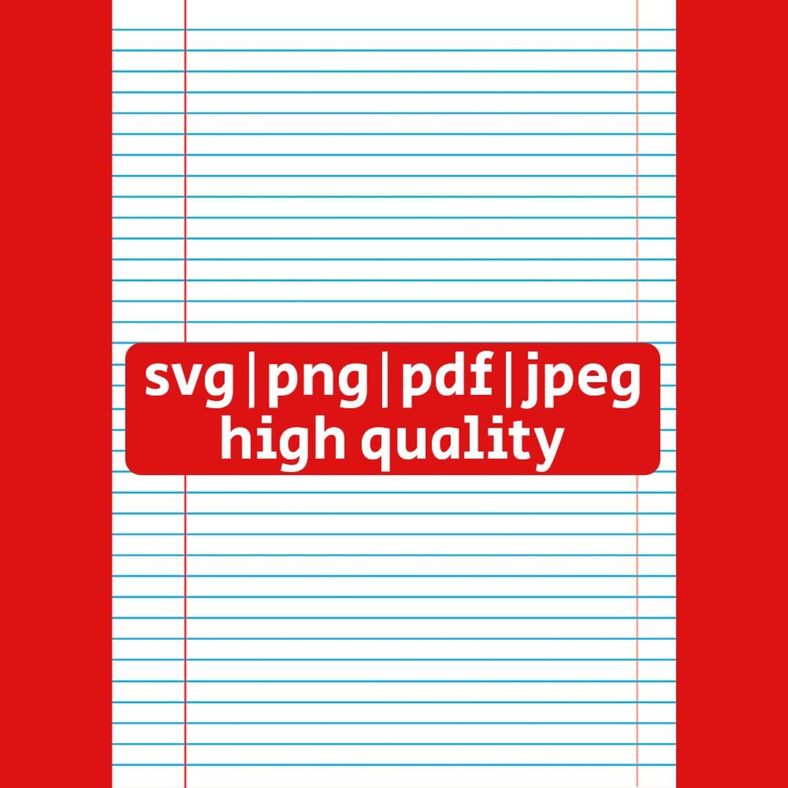 Lined Notebook SVG, Png,jpeg,pdf School Paper Svg, Line Paper Svg ...