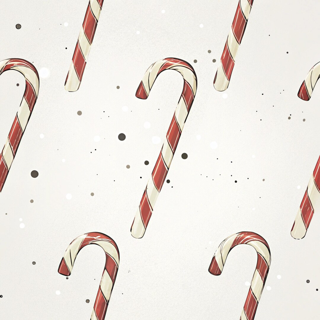 Christmas Candy Cane Digital Paper: Seamless Holiday Pattern (digital ...