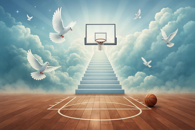 Basketball Memorial Background: Stairs to Heaven RIP (PNG) - Etsy