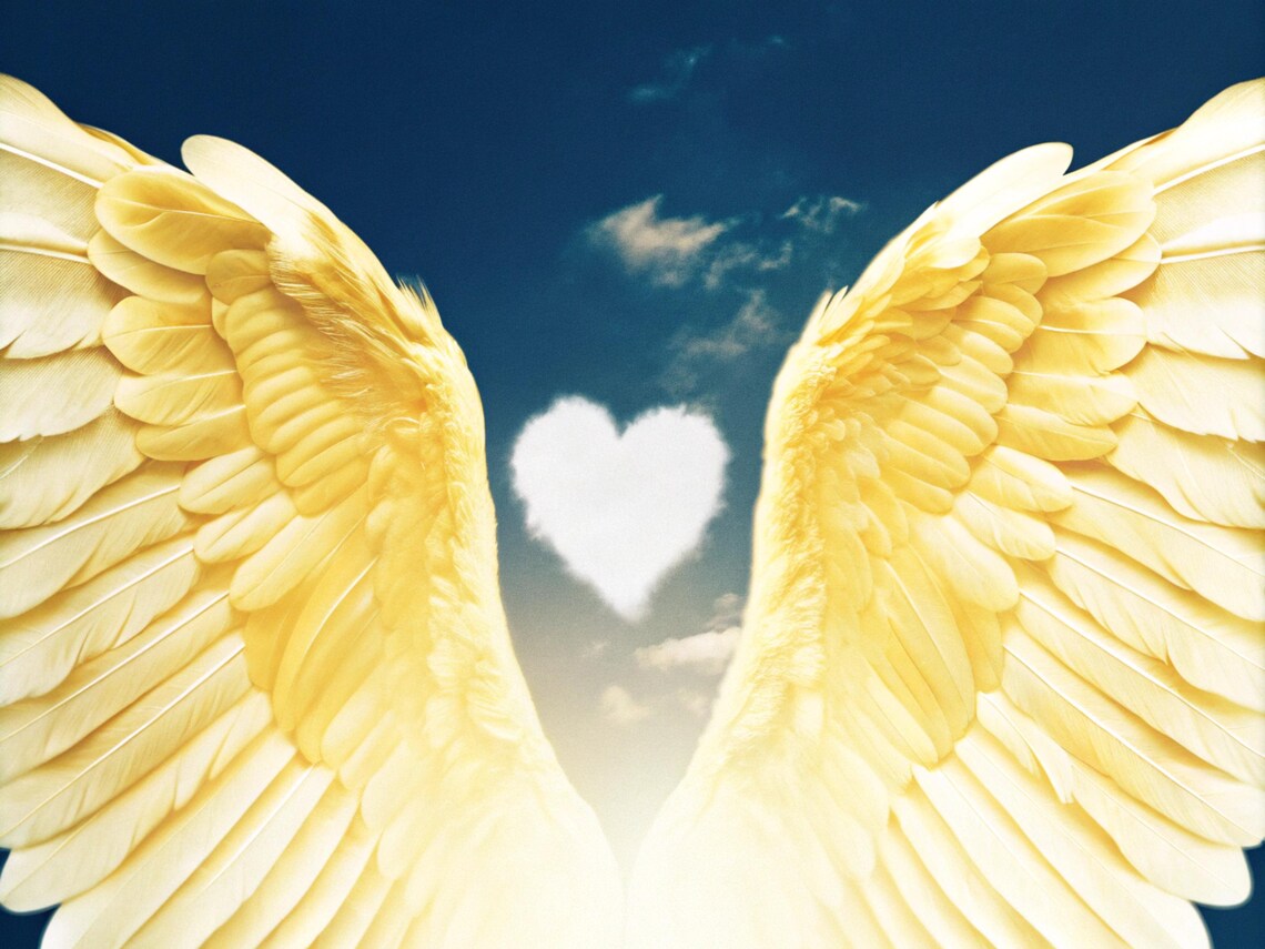 Memorial Heaven Background: Angel Wings, Serene Sky (PNG Digital Files ...