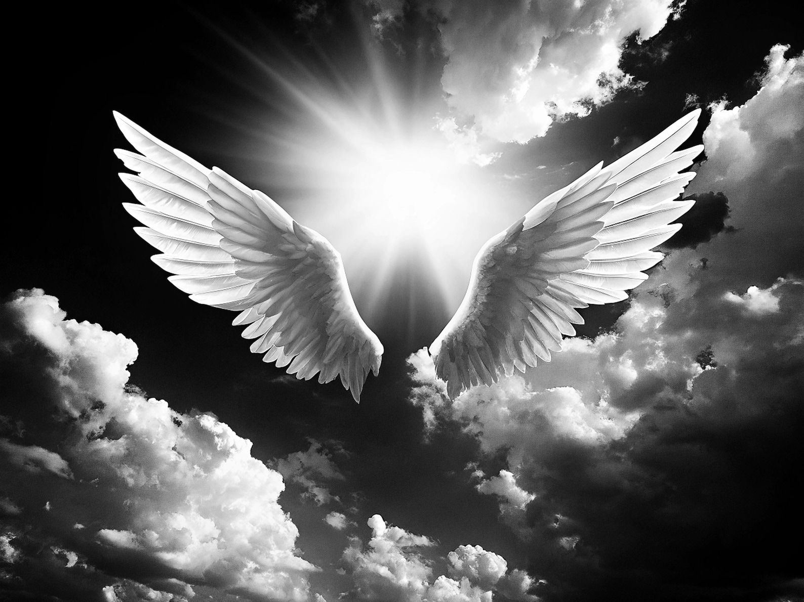 Memorial Heaven Background: Angel Wings, Clouds (PNG) - Etsy