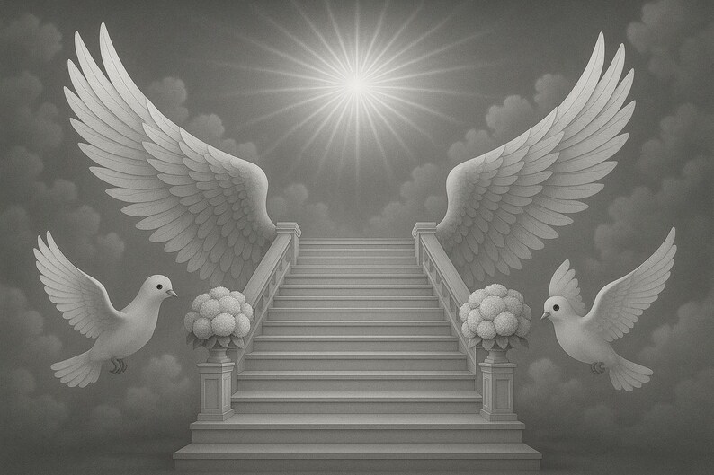 RIP Memorial PNG: Stairway to Heaven, Angel Wings (digital Download ...