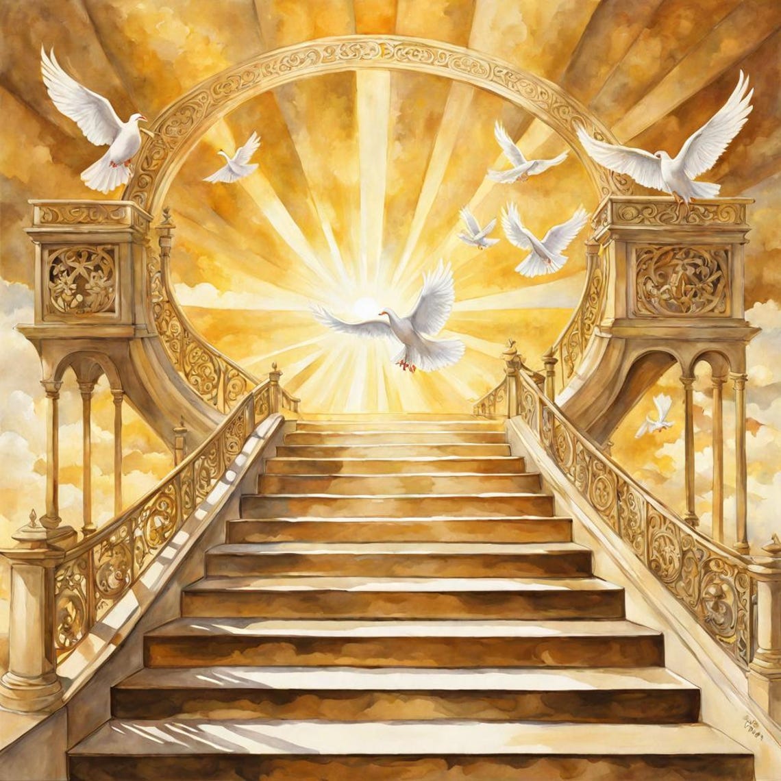In Loving Memory PNG, 5 Memorial Background , Stairs to Heaven, Rest in ...