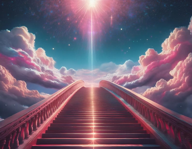 5 in Loving Memory PNG, 5 Memorial Background , Stairs to Heaven, Rest in Peace, Digital Files ...