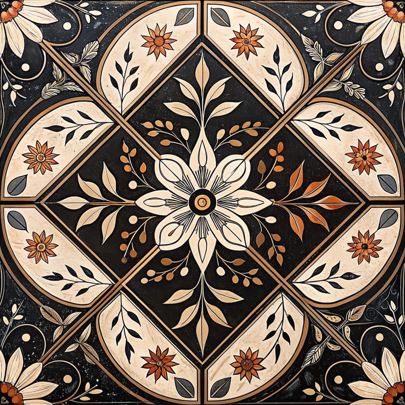 Tile Png ,retro Digital Tile Png ,5 Pattern, 70s Patterns, Vintage ...