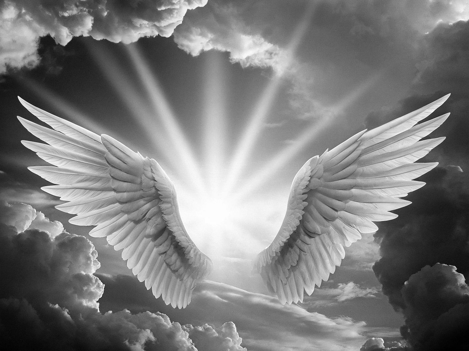 Memorial Heaven Background: Angel Wings, Clouds (PNG) - Etsy
