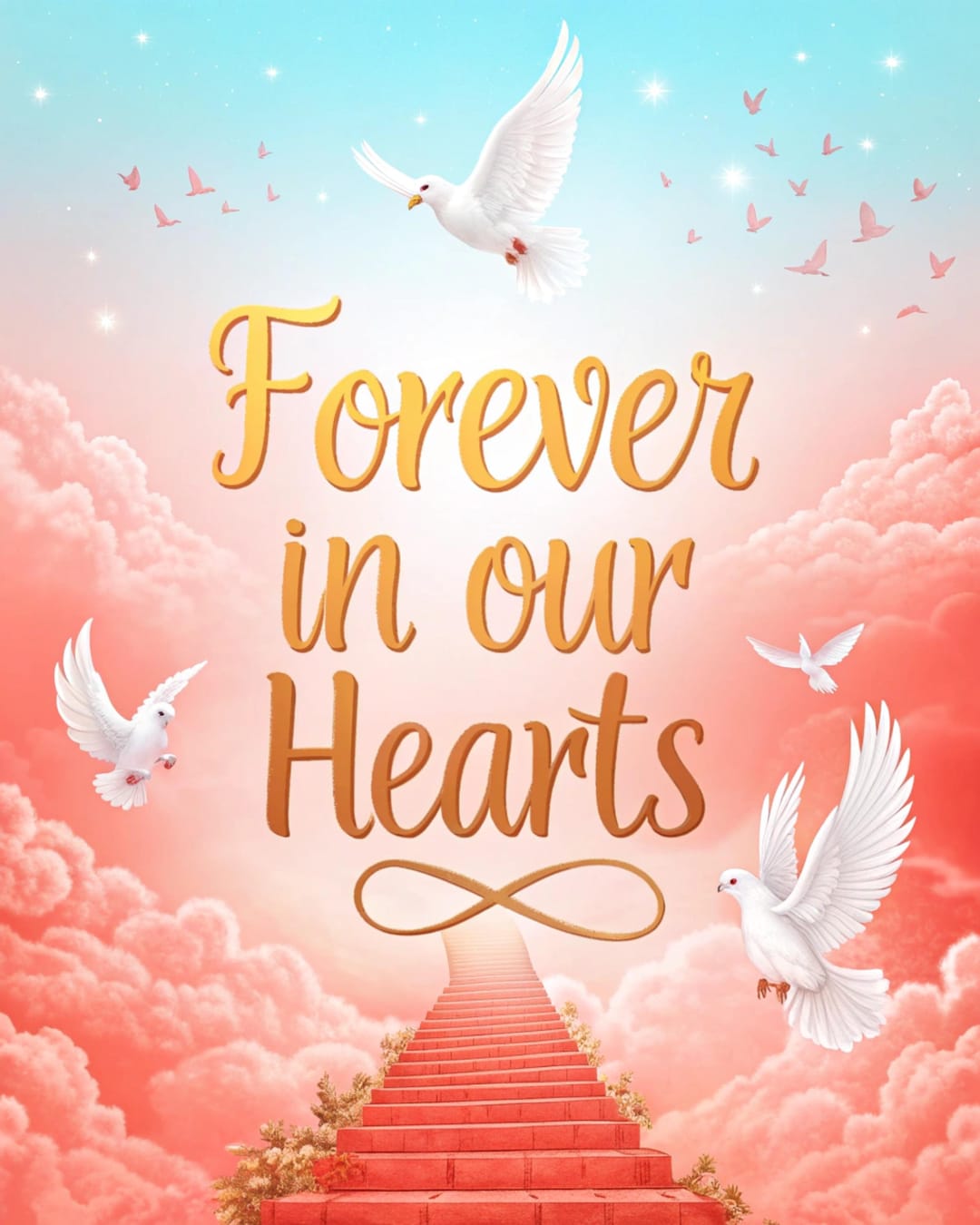 Stairs to Heaven Memorial Backdrop: Bereavement Design (PNG Download ...