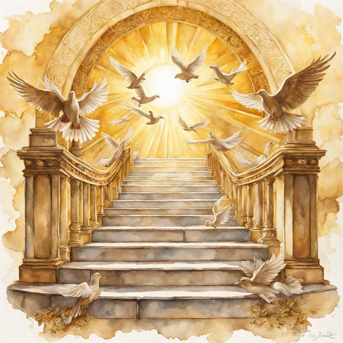 In Loving Memory PNG, 5 Memorial Background , Stairs to Heaven, Rest in ...