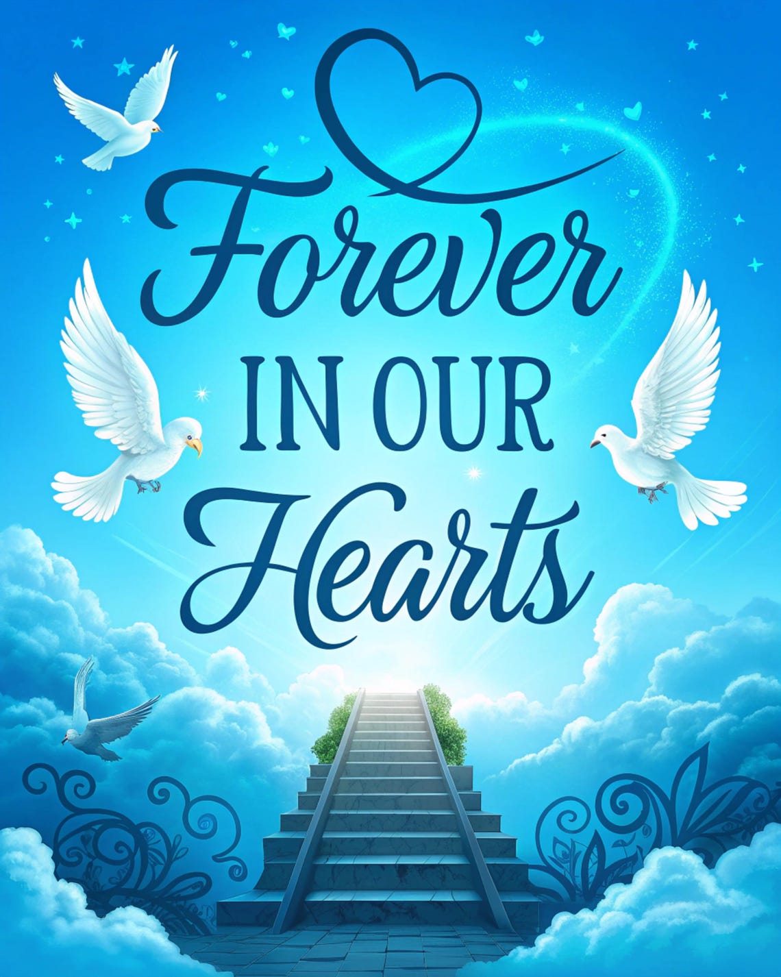 Memorial Heaven Background: Stairs to Heaven Design (PNG Download) - Etsy