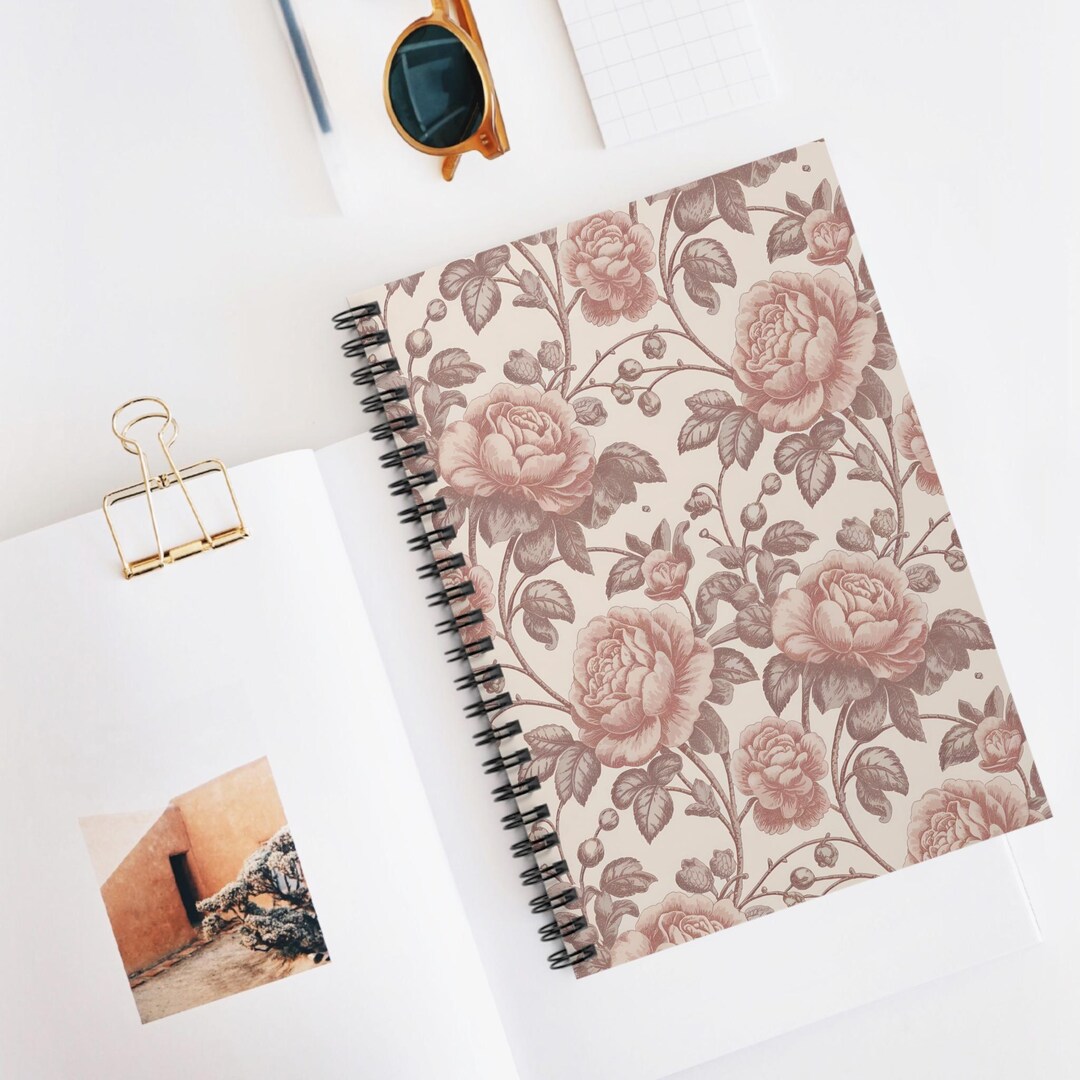 Floral Spiral Notebook - Elegant Ruled Design for Journaling, Note ...