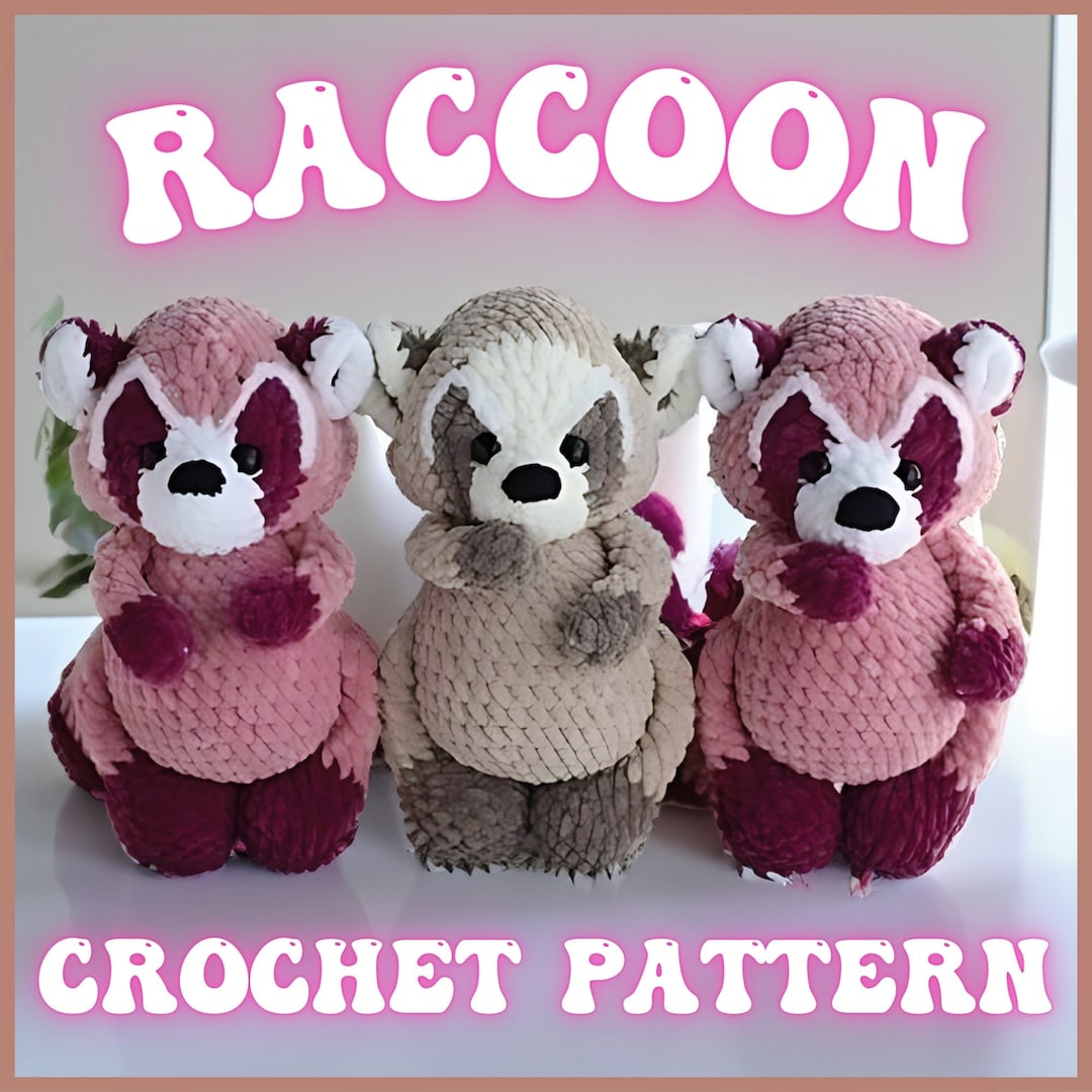Raccoon Crochet Pattern, Trashy Raccoon Amigurumi Crochet Pattern, Cute ...