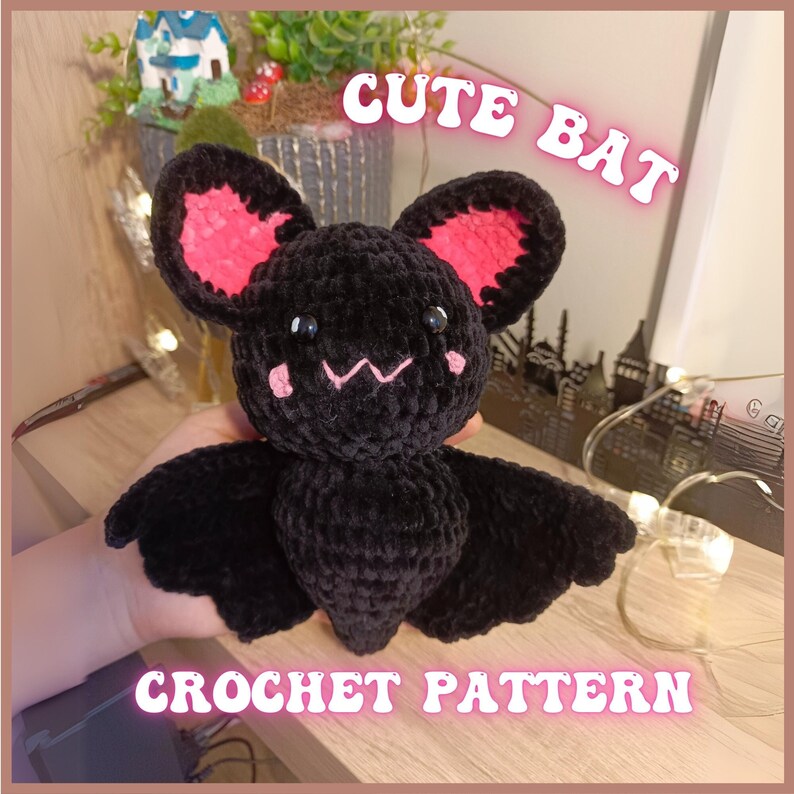 Halloween Bat Crochet Pattern, Bat Amigurumi Pattern, DIY Amigurumi Bat Plushie, Halloween ...