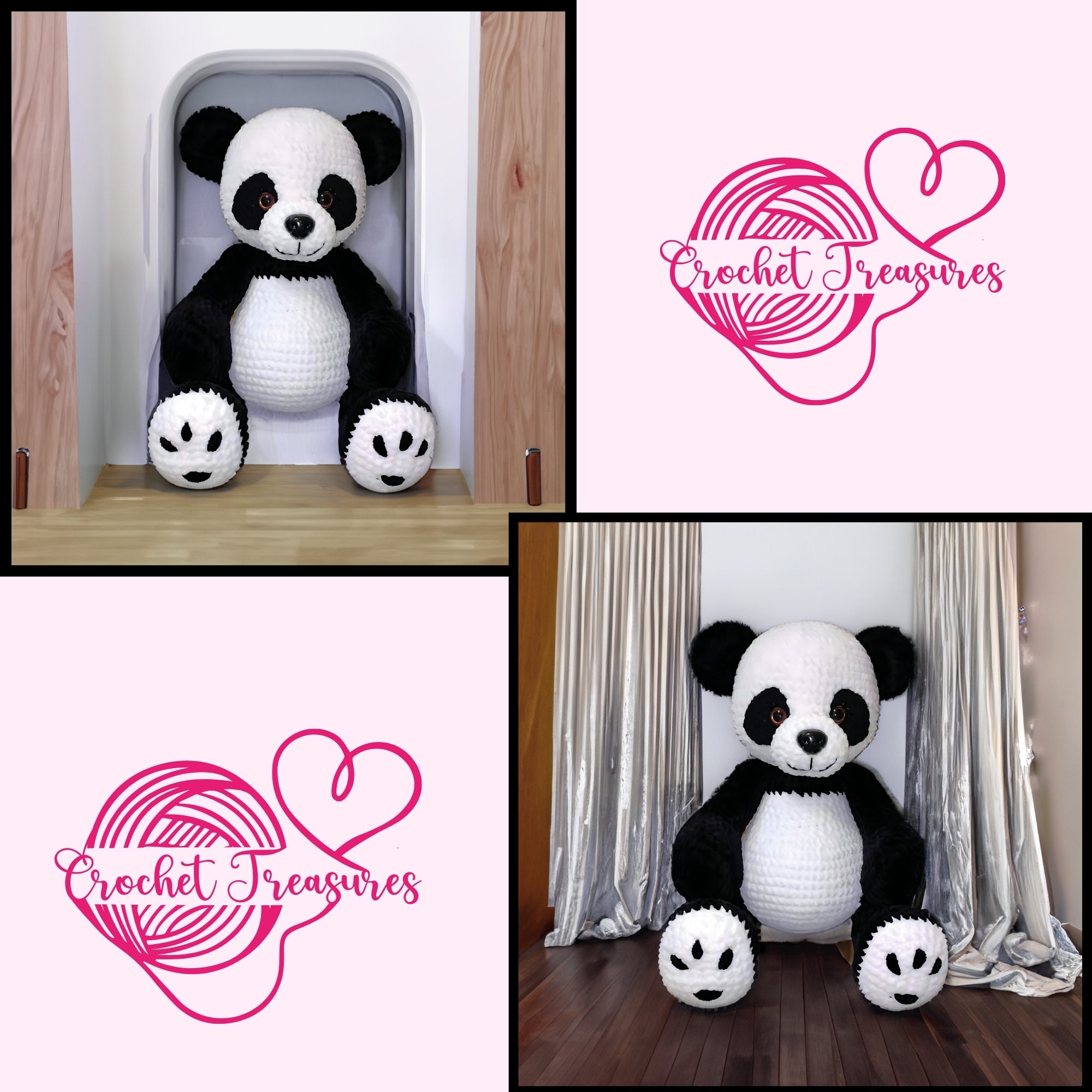 Big Panda Crochet Pattern, Panda Bear Amigurumi Crochet Pattern, Polar ...