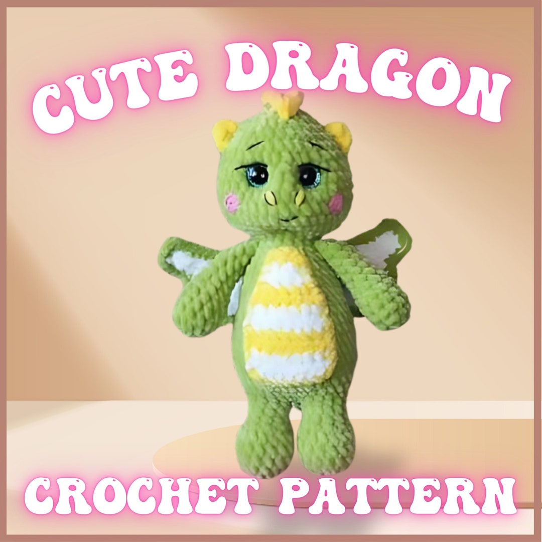 Lovely Dragon Crochet Pattern, Dragon Amigurumi Pattern, Dragon Plushie ...