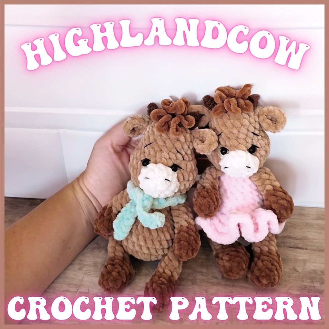 Cute Highland Cow Crochet Pattern, Highland Cow Amigurumi Crochet ...