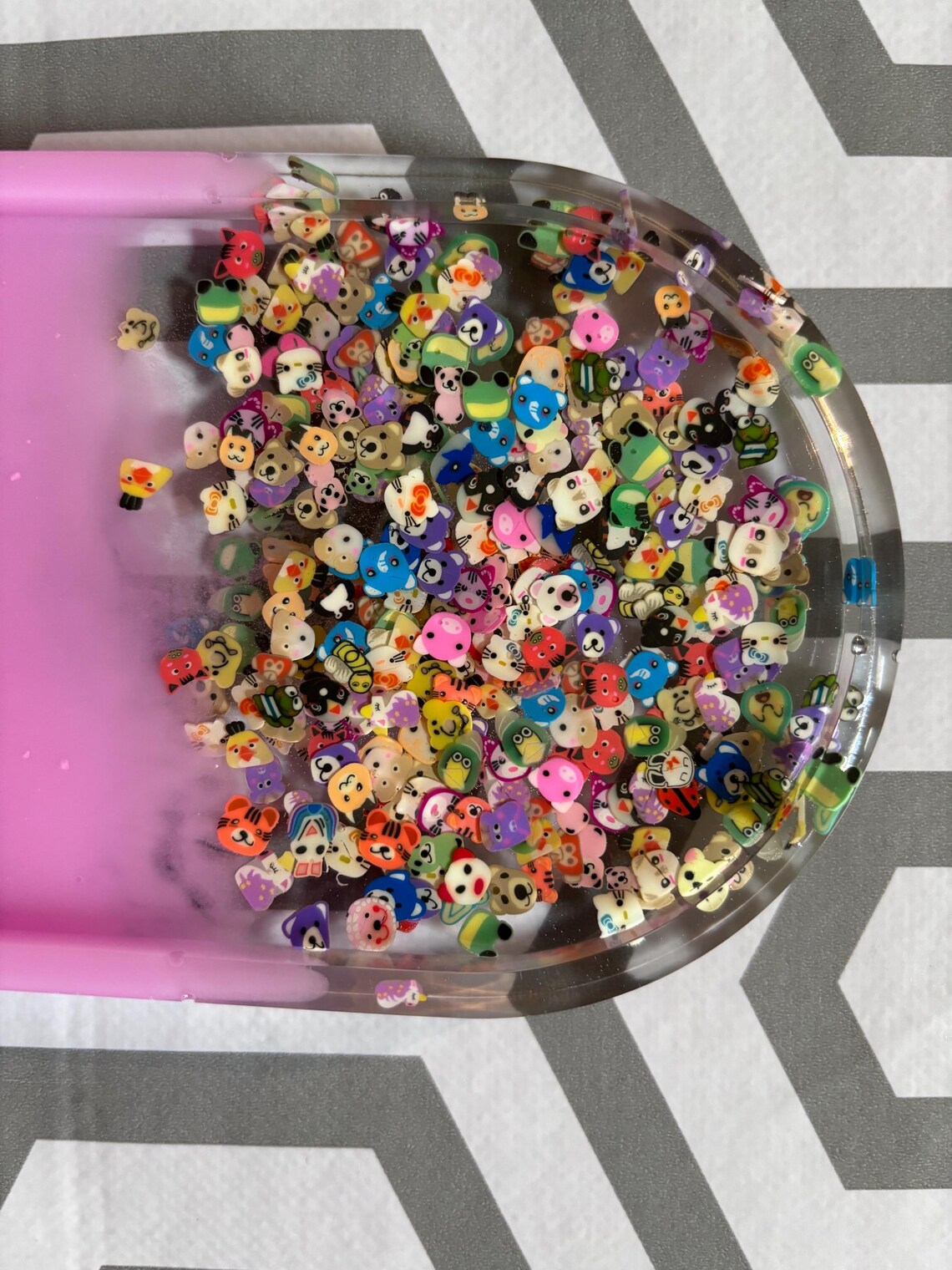 Pink Funky Resin Trinket Dish, Trinket Tray, Key Bowl, White Jewellery ...