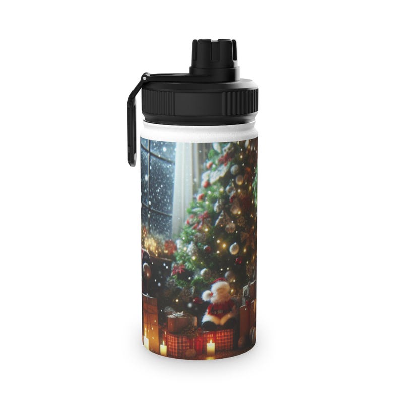 Christmas-themed Stainless Steel Water Bottle With Sports Lid, Holiday ...