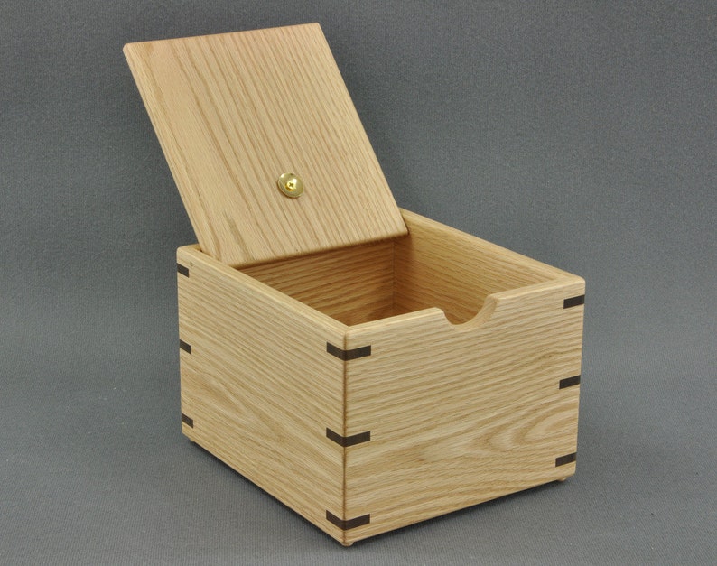 Wood Recipe Box for 4x6 Recipe Cards- Oak With Oak Lid by Tyler Morris ...