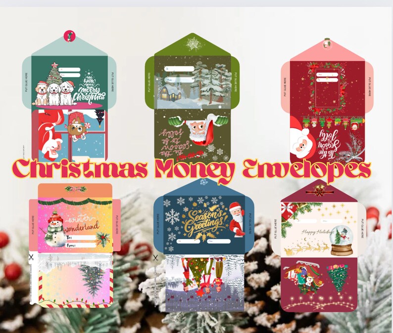 Christmas Money Holder Cards 9 X Christmas Money Wallets With Envelopes ...