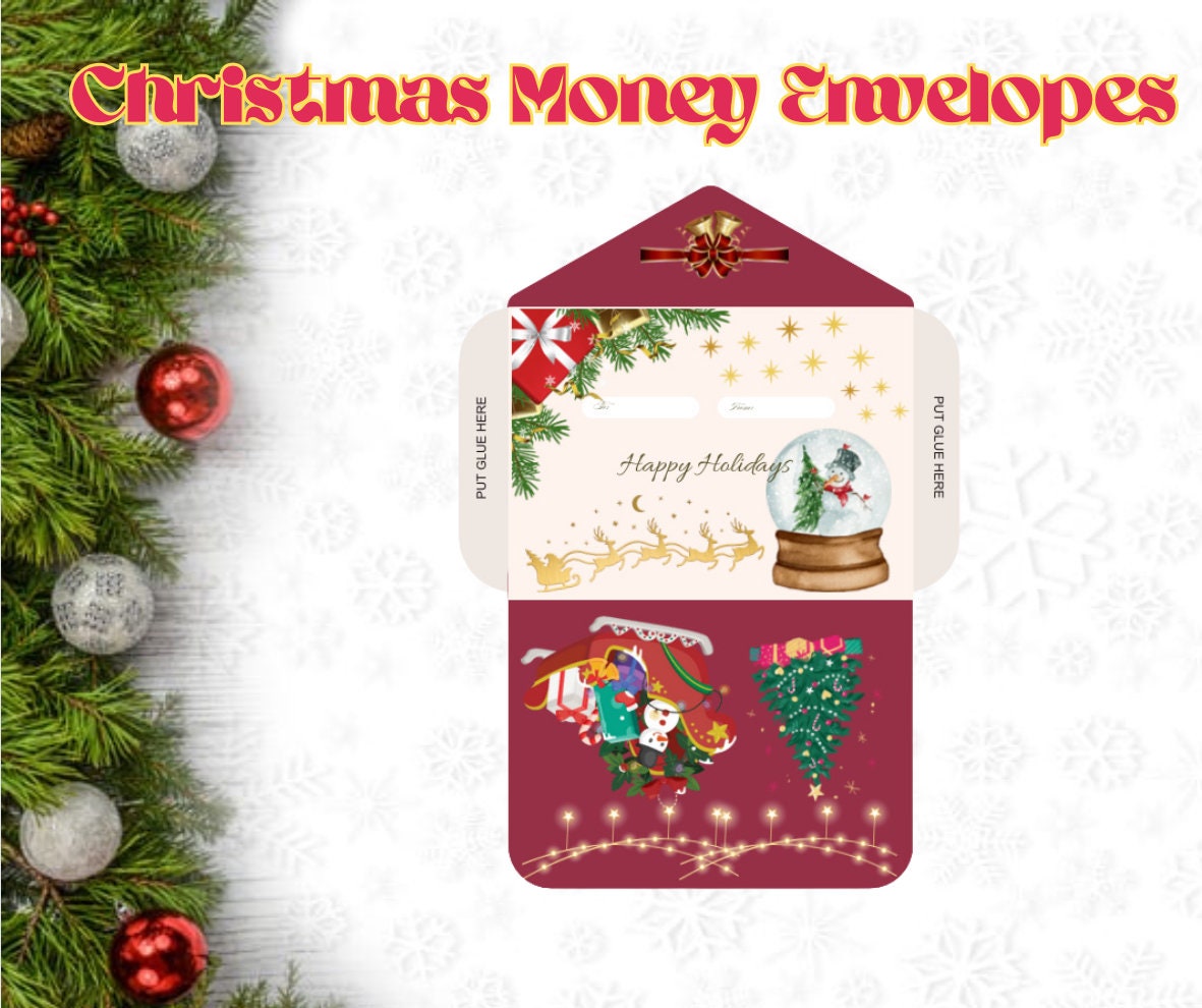 Editable / Printable Christmas Money Envelopes 21 Pages - Etsy