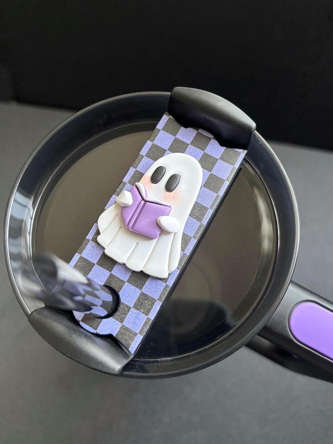 Halloween Stanley Blushing Ghost With Book Cup Topper 20/30or 40oz ...