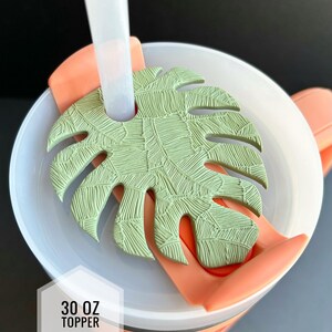 Green Textured Monstera Leaf Stanley Cup Topper 30oz or 40oz Stan Cup ...