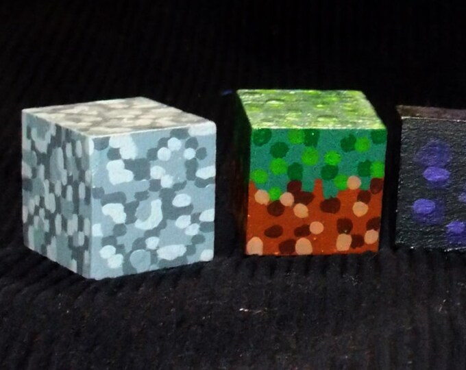 Minecraft Painted Wood Cube - Etsy