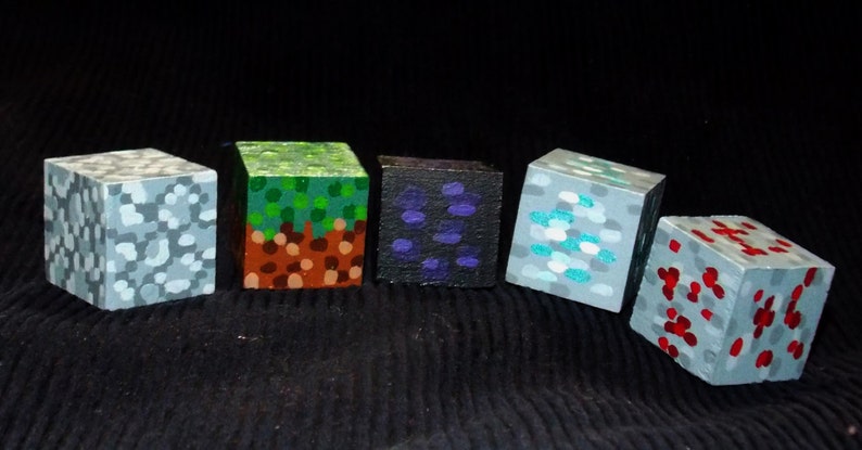 Minecraft Painted Wood Cube - Etsy