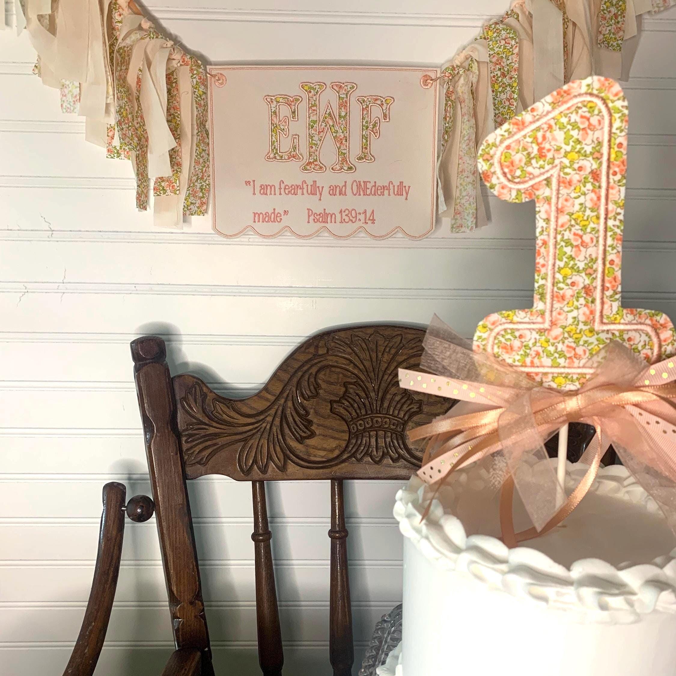 First Birthday Onederfully Made Monogram Birthday Banner - Etsy