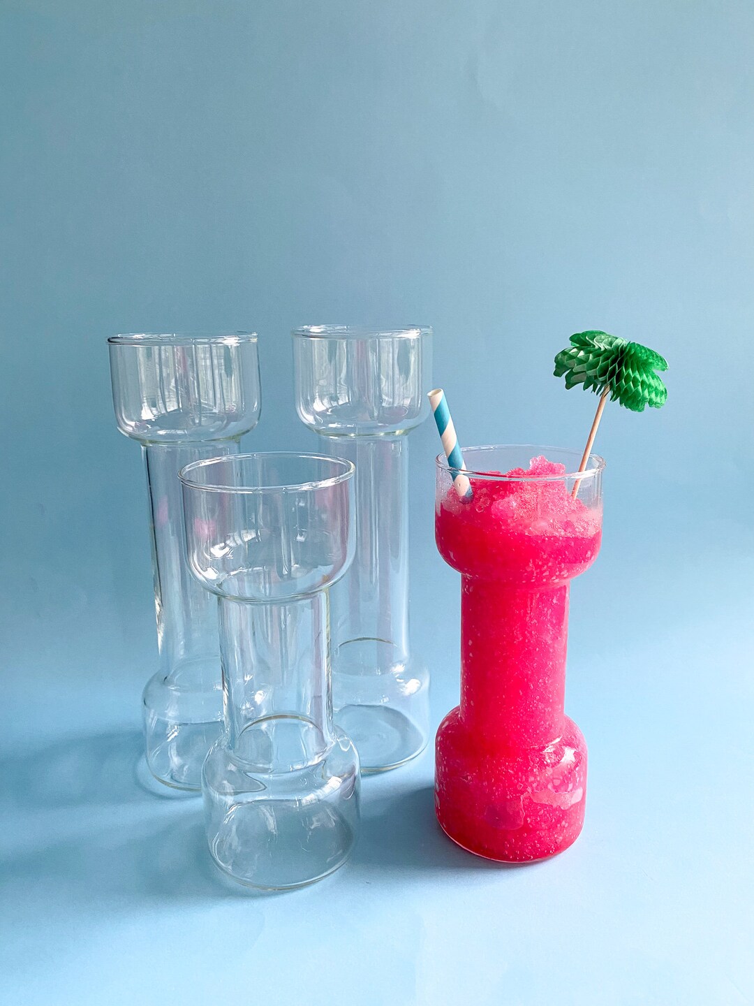 Vintage Pyrex Clear Barbell Glass Drinking Glassware / Highball ...