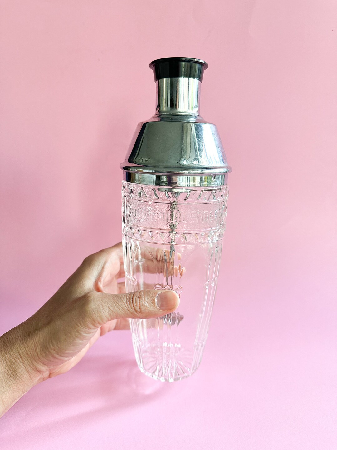 Vintage Italian Crystal Cocktail Blender / Art Deco Faceted Glass ...