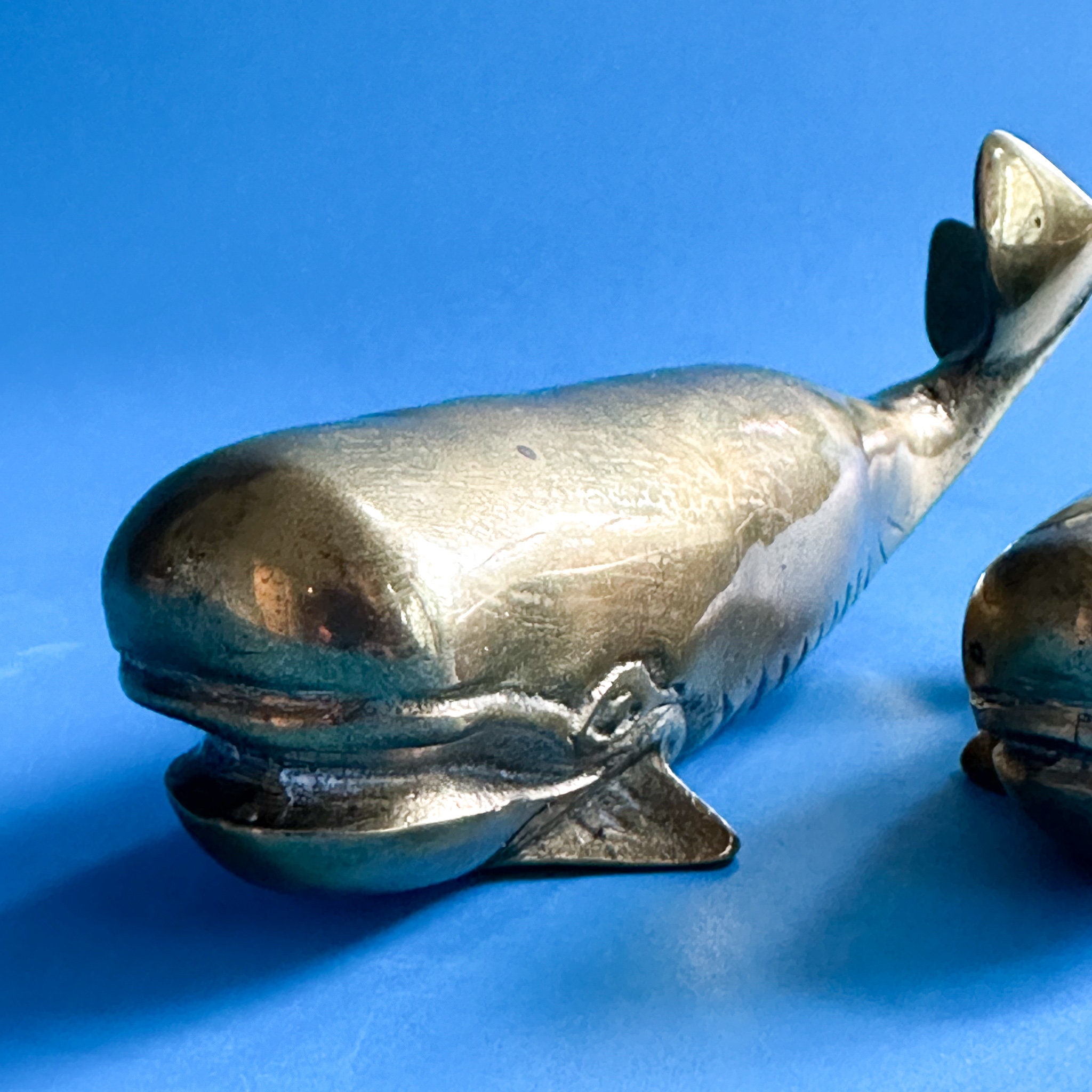 Vintage Brass Sperm Whale Statue / Mid Century Brass Bust Decor ...