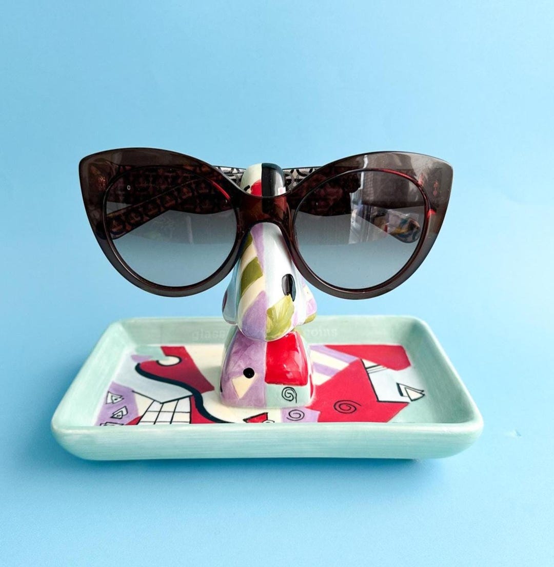 Vintage Muzeum Picasso Nose Glasses Coins Keys Vanity Tray / Ceramic ...