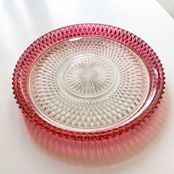 Ruby Glass Platter - Etsy