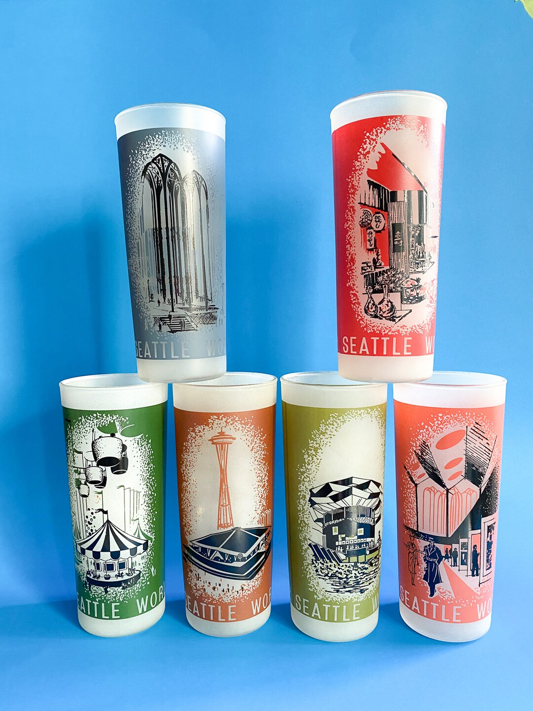 Vintage Seattle World's Fair Glass Set / Highball Whiskey Cocktail ...