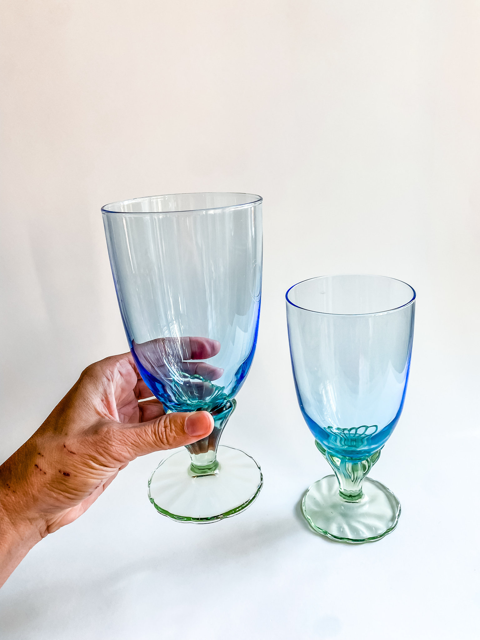 Bormioli Rocco Bahia Iced Tea Glasses / Italian Wine Goblets, Mermaid ...