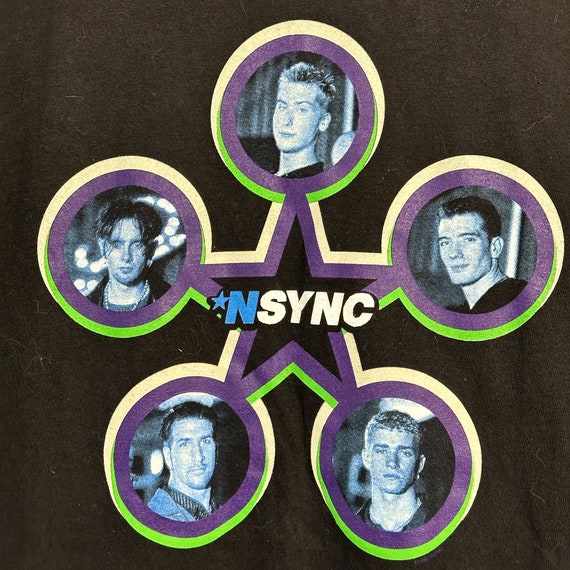 Vintage 1999 NSYNC Boyband Concert Black T Shirt / 90… - Gem