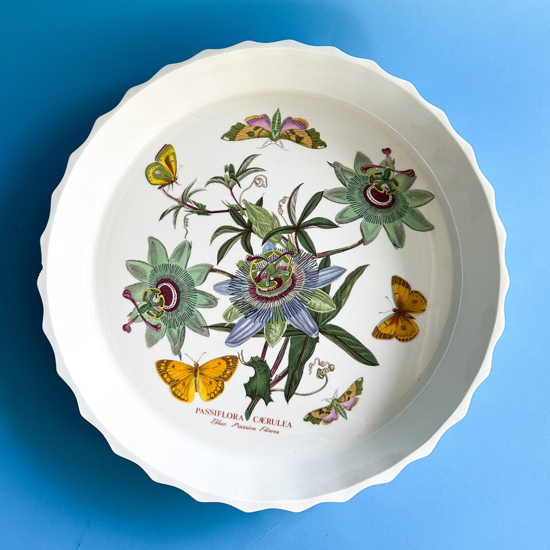 Vintage Portmeirion Botanic Garden Quiche Dish / Passion Flower Dish ...